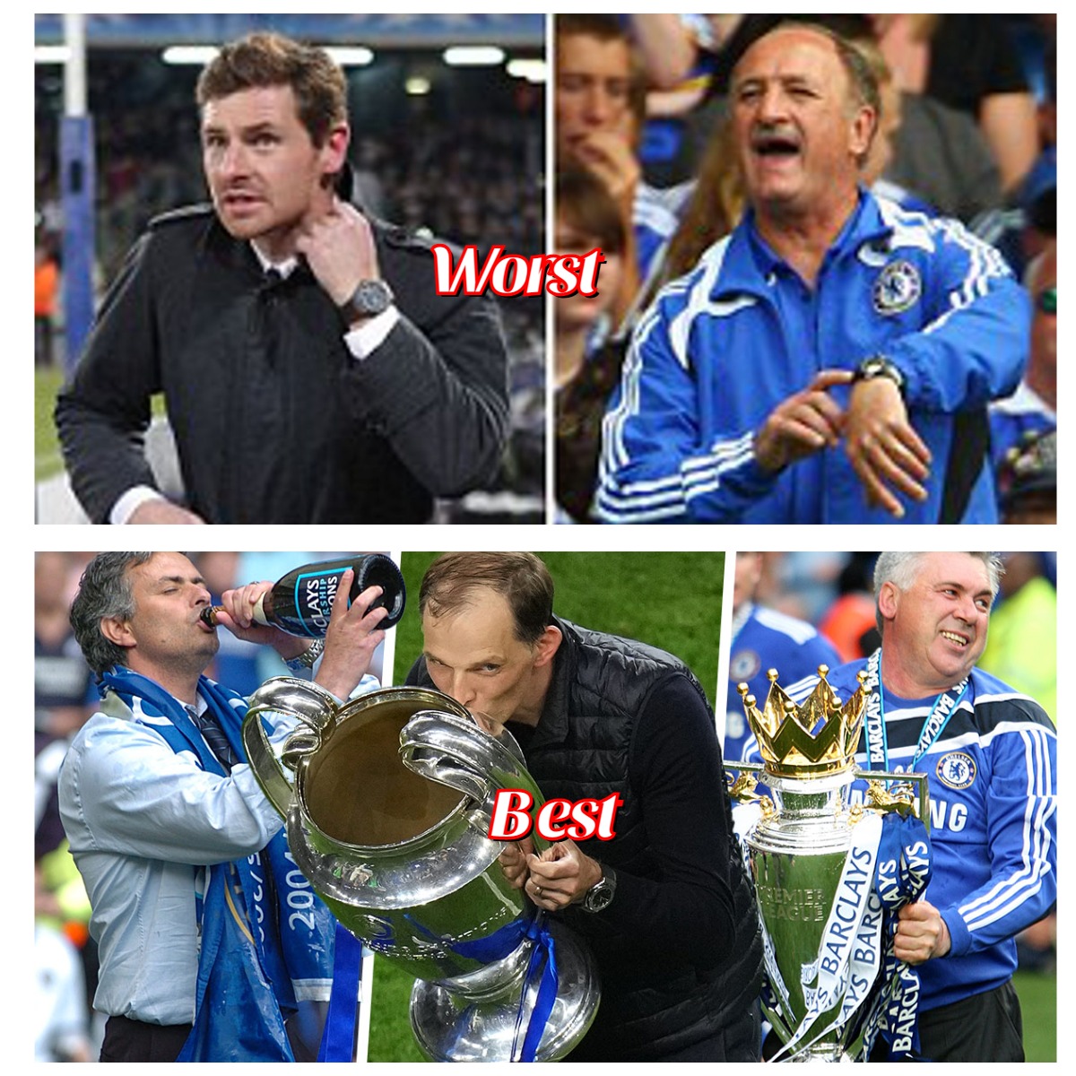 Best And Worst Chelsea Managers Under Abramovich - Tossyardkings